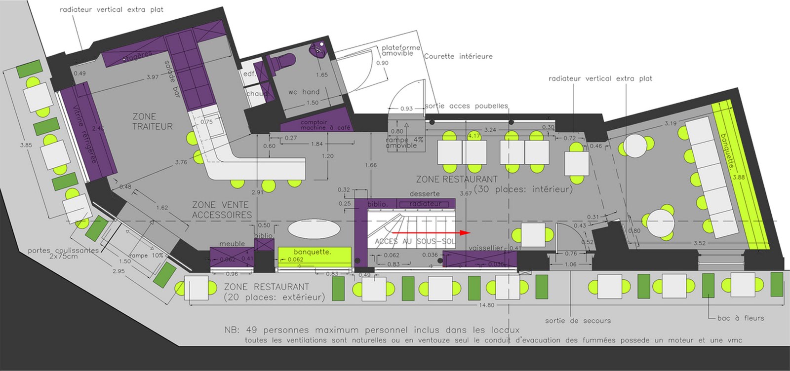 ATELIER D'ARCHITECTURE CASTELLANI: Création d'un restaurant à Vincennes