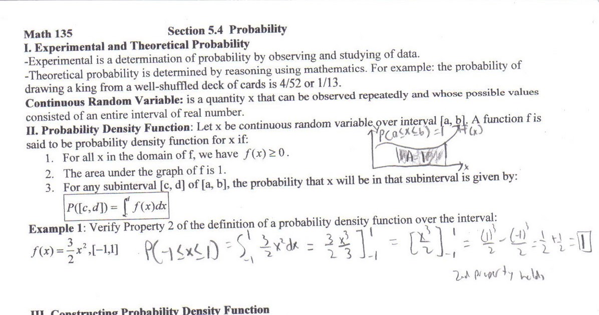 Aspiring Actuary: Probability Covered in my Business Calculus Class