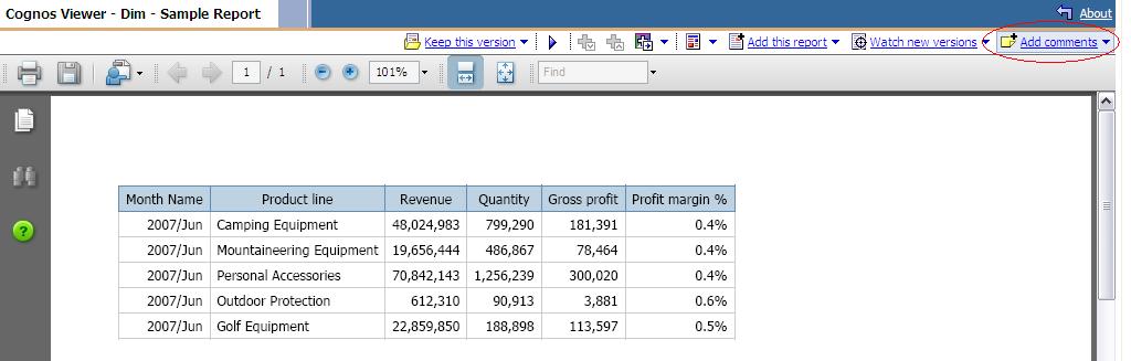 Cognos and Me: Adding Comments to Saved Report Output Versions