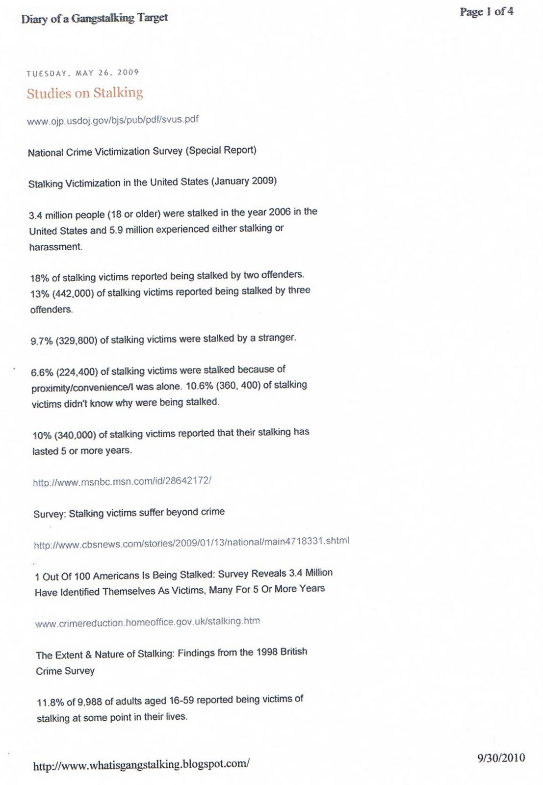 Victims of Organized Crime in Central Texas: Gang Stalking 101