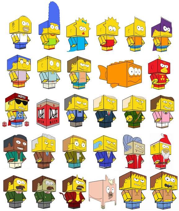 Free Paper Crafts and Models: The Simpsons Cubeecrafts