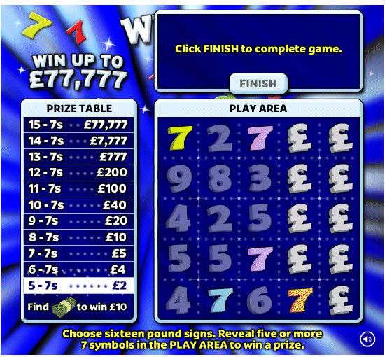 play the national lottery: Winning 7s