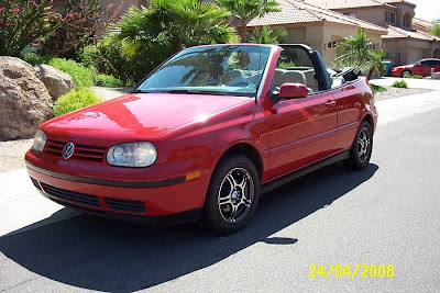 Things I've Left Behind....: For Sale: 1999 VW Cabrio Red Convertible