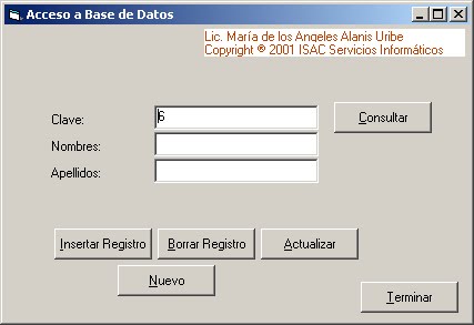 VISUAL BASIC: Ejercicio con Base de Datos