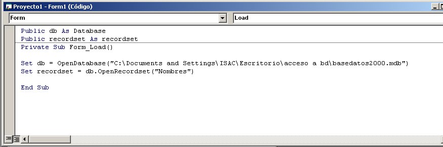 VISUAL BASIC: Ejercicio con Base de Datos
