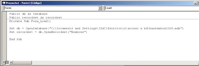 VISUAL BASIC: Ejercicio con Base de Datos