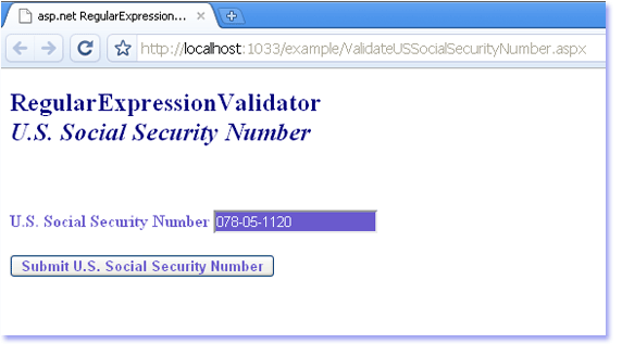 Dot Net Examples How To Validate U S Social Security Number Regular Dot Net Examples How To Validate U S Social Security Number Regular