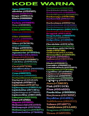 dwinkhª: Kode Warna HTML