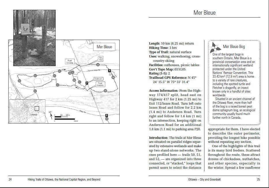 Hiking Trails of Ottawa: Sample Page