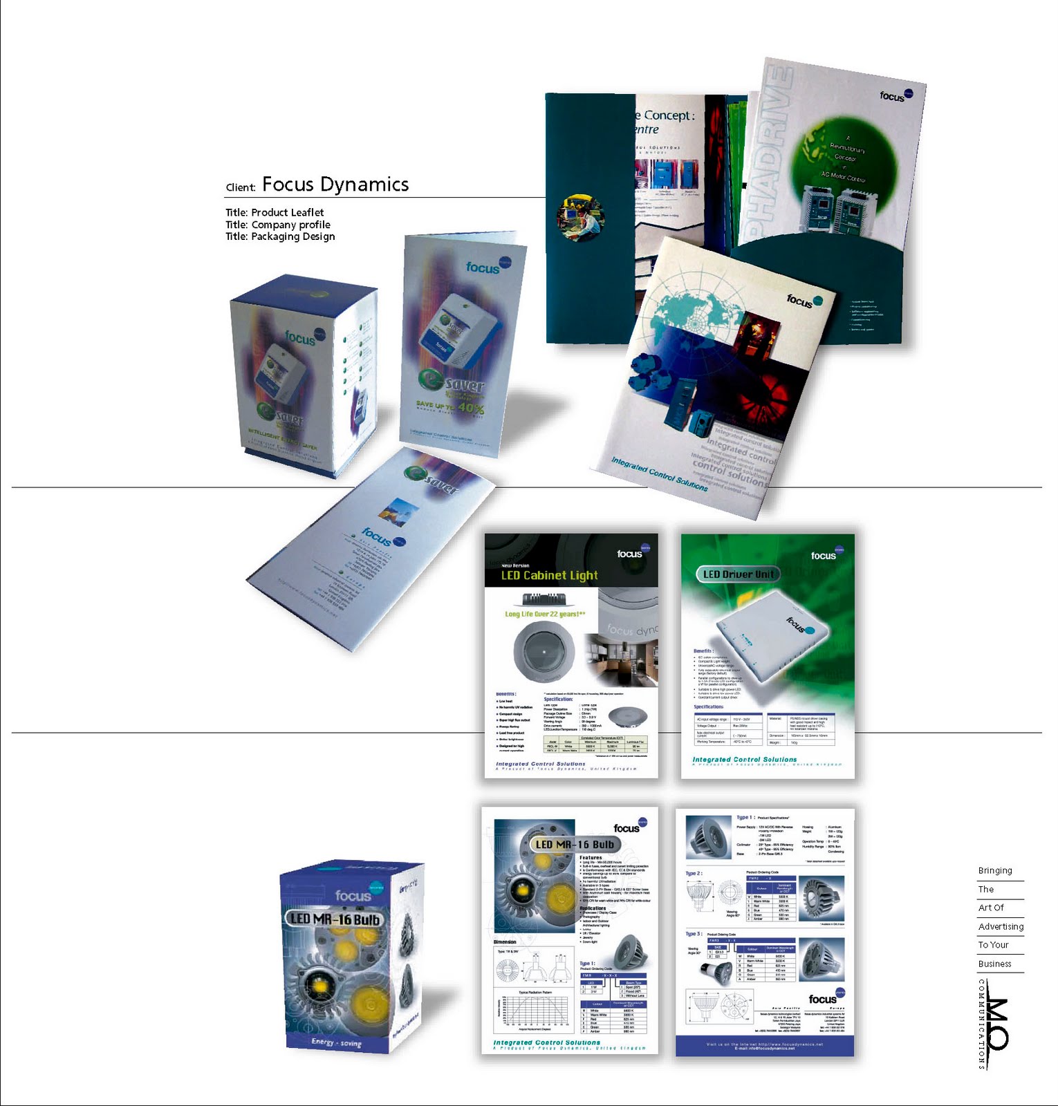 MO Communications design & advertising: • Product Leaflet Design