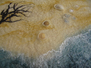 Felted House: Shells on a felt beach