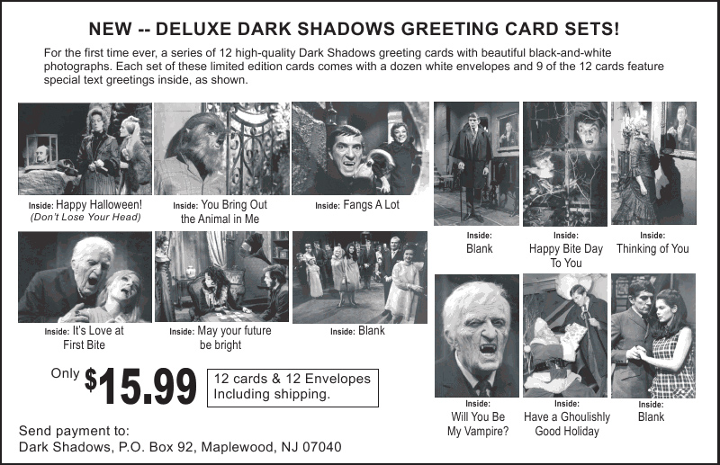 SHADOWS OF THE NIGHT: Dark Shadows Deluxe Greeting Cards from the DS FEST