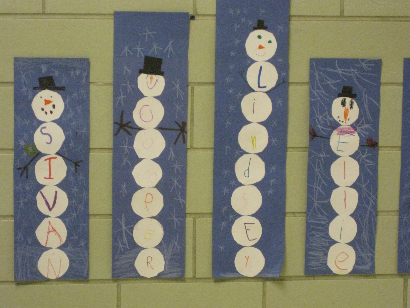 Mrs. Lyons's Kindergarten Blog: Snowman Name Graph
