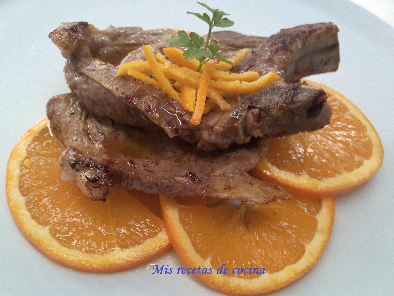 Chuletas de cerdo con salsa de naranja - Mis recetas de cocina