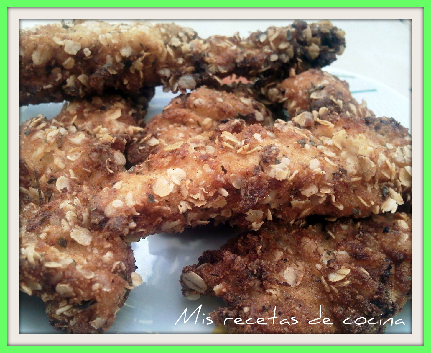 Pollo marinado en yogur rebozado en avena - Mis recetas de cocina