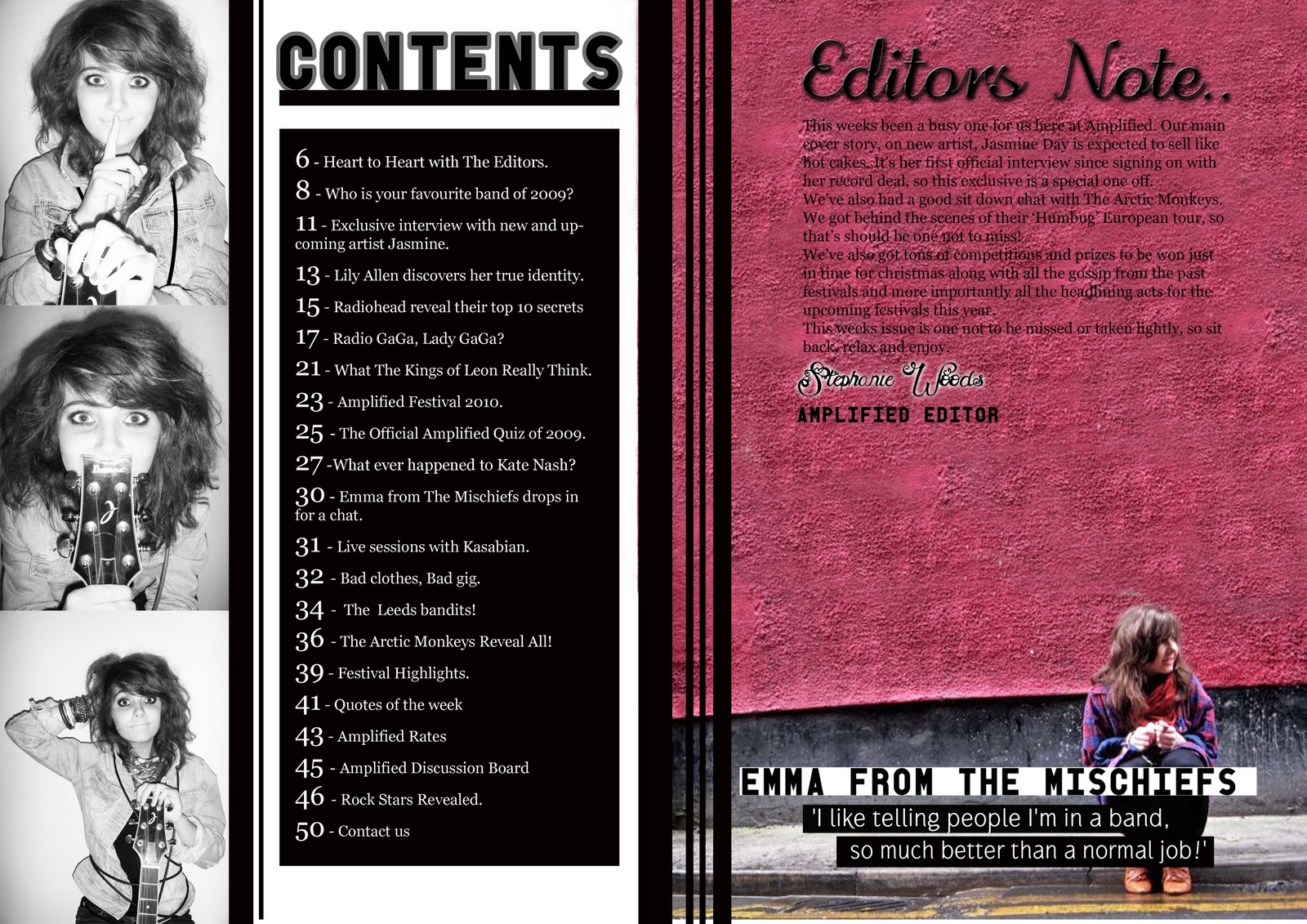 1066185672: Media Project - Music Magazine. Front cover, contents page ...