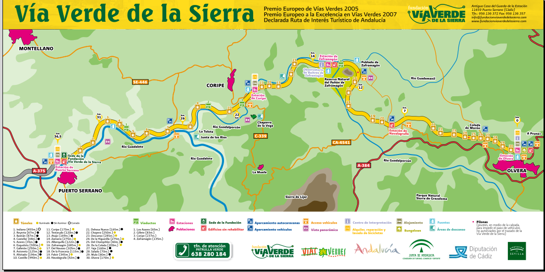 punto geodésico: Vía verde de la Sierra. Olvera- Puerto Serrano