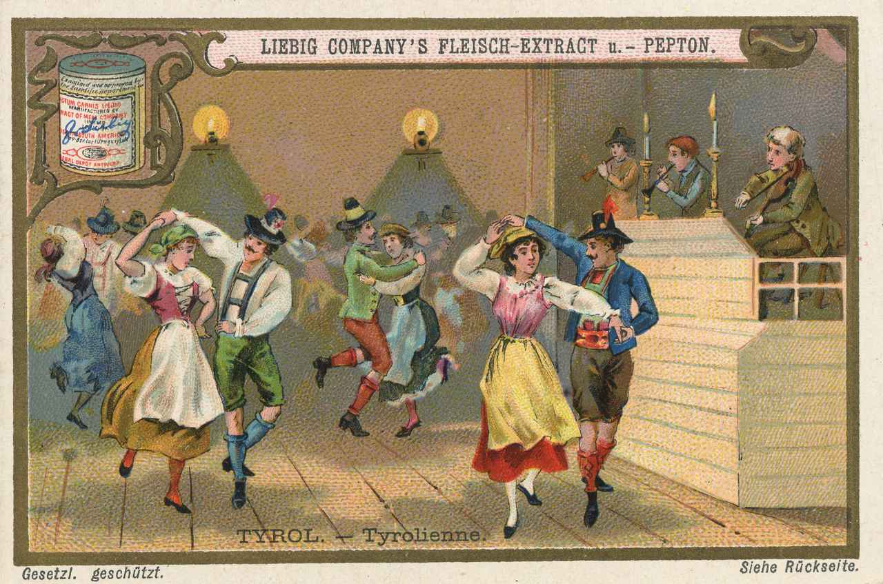KUALA SKYLAB: LIEBIG CARD. YEAR 1900. TYROL DANCE.