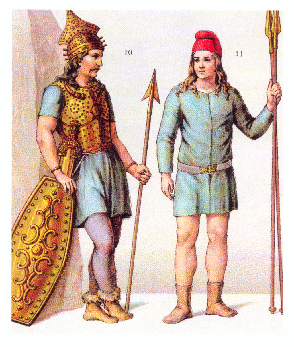 KUALA SKYLAB: AUGUST RACINET. COSTUMES. GAULISH WARRIOR AND PEASANT ...