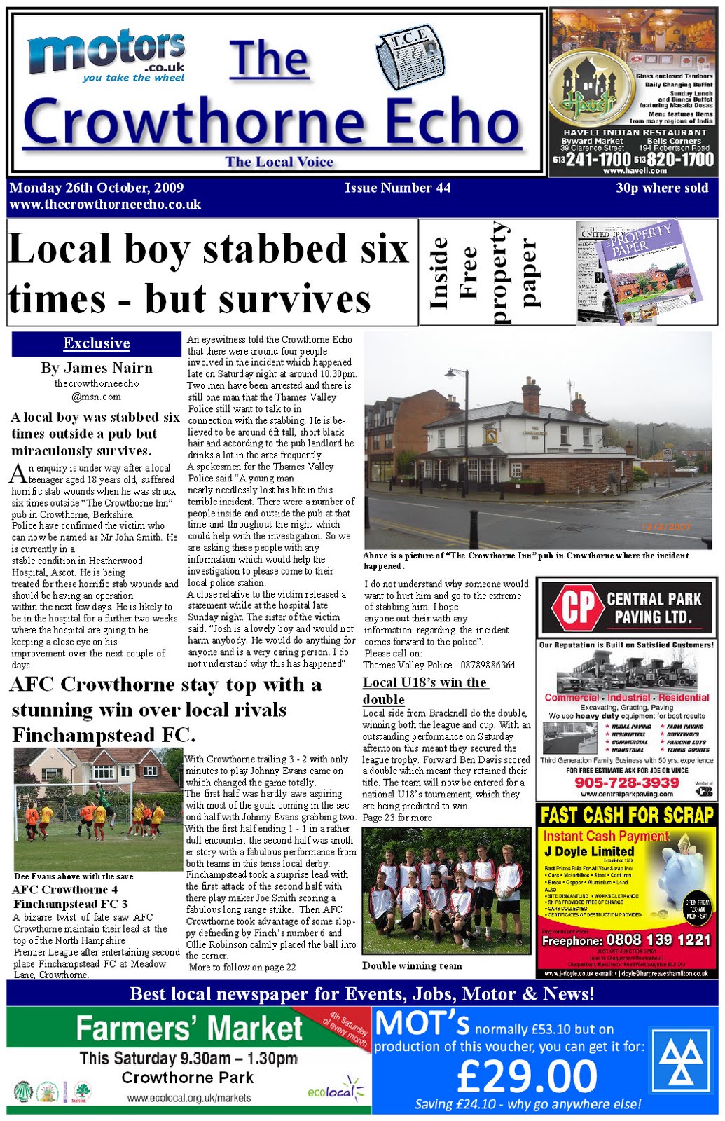 James: Newspaper Front Cover Draft 3