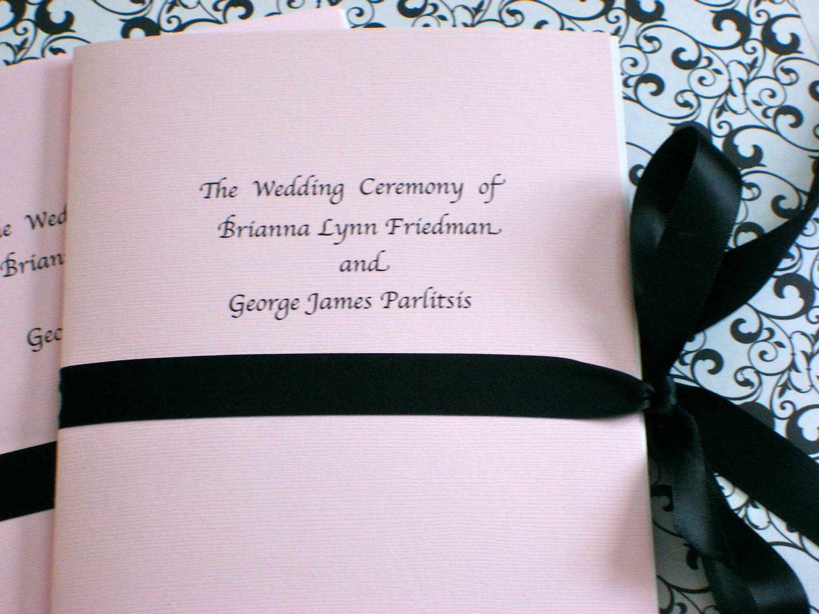 Happy Hound Creative: Pink and Black Wedding Programs
