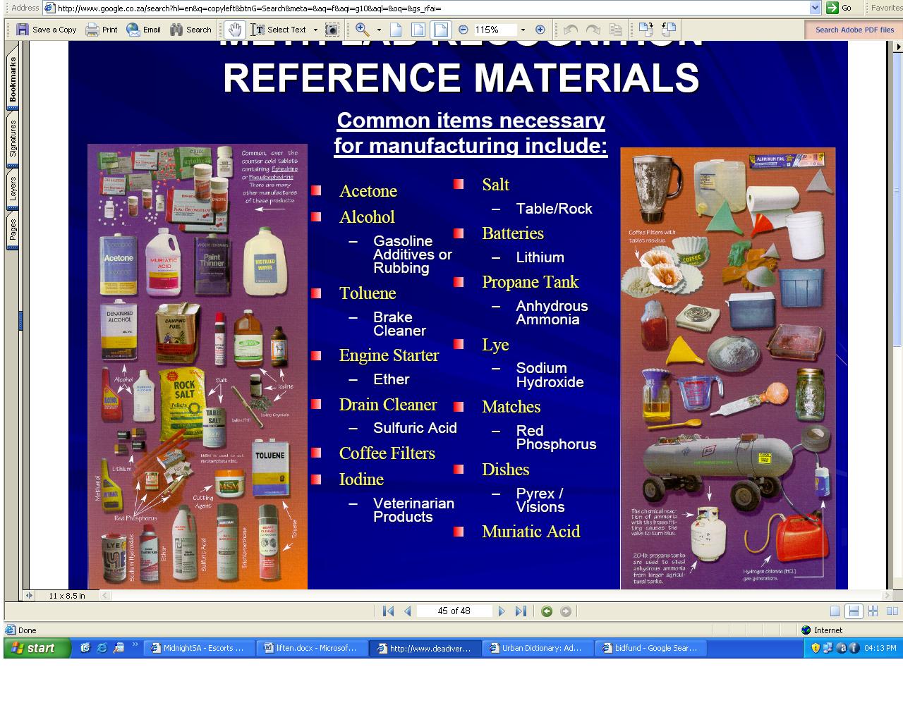 Viral guide: Methamphetamine production lab recognition reference materials