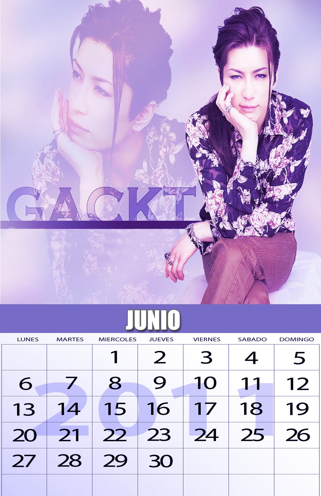 SOCIEDAD SHINIGAMI: [DD][MF] Calendario Gackt 2011