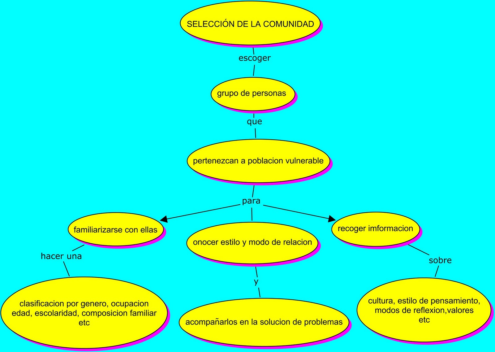 selección de la comunidad: mapa conceptual
