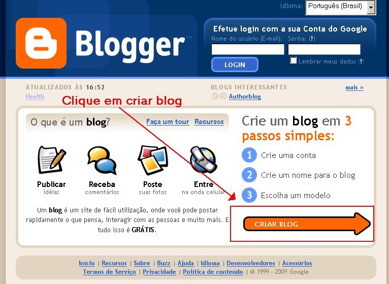 Como criar um blog no Blogger Gratis #11