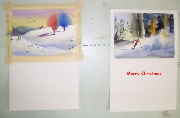 Carol Jessen's Watercolor World: Hand Painted Christmas Cards