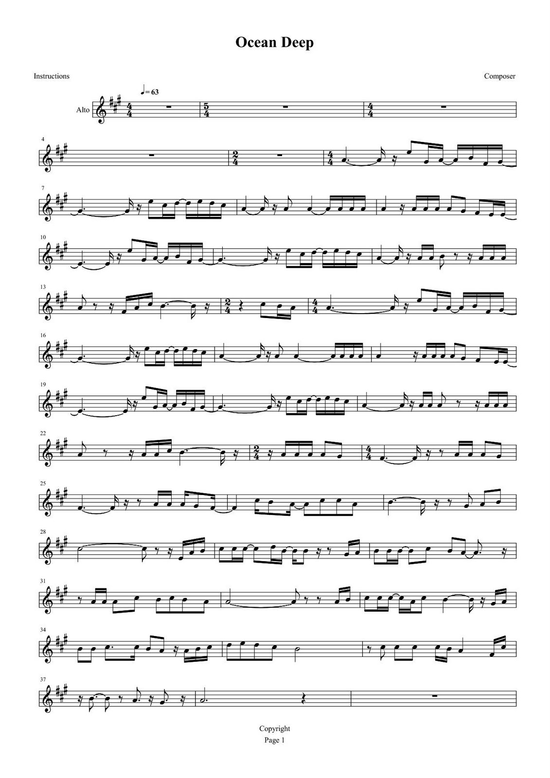 馬太斯SAXOPHONE: Ocean Deep (中音譜)