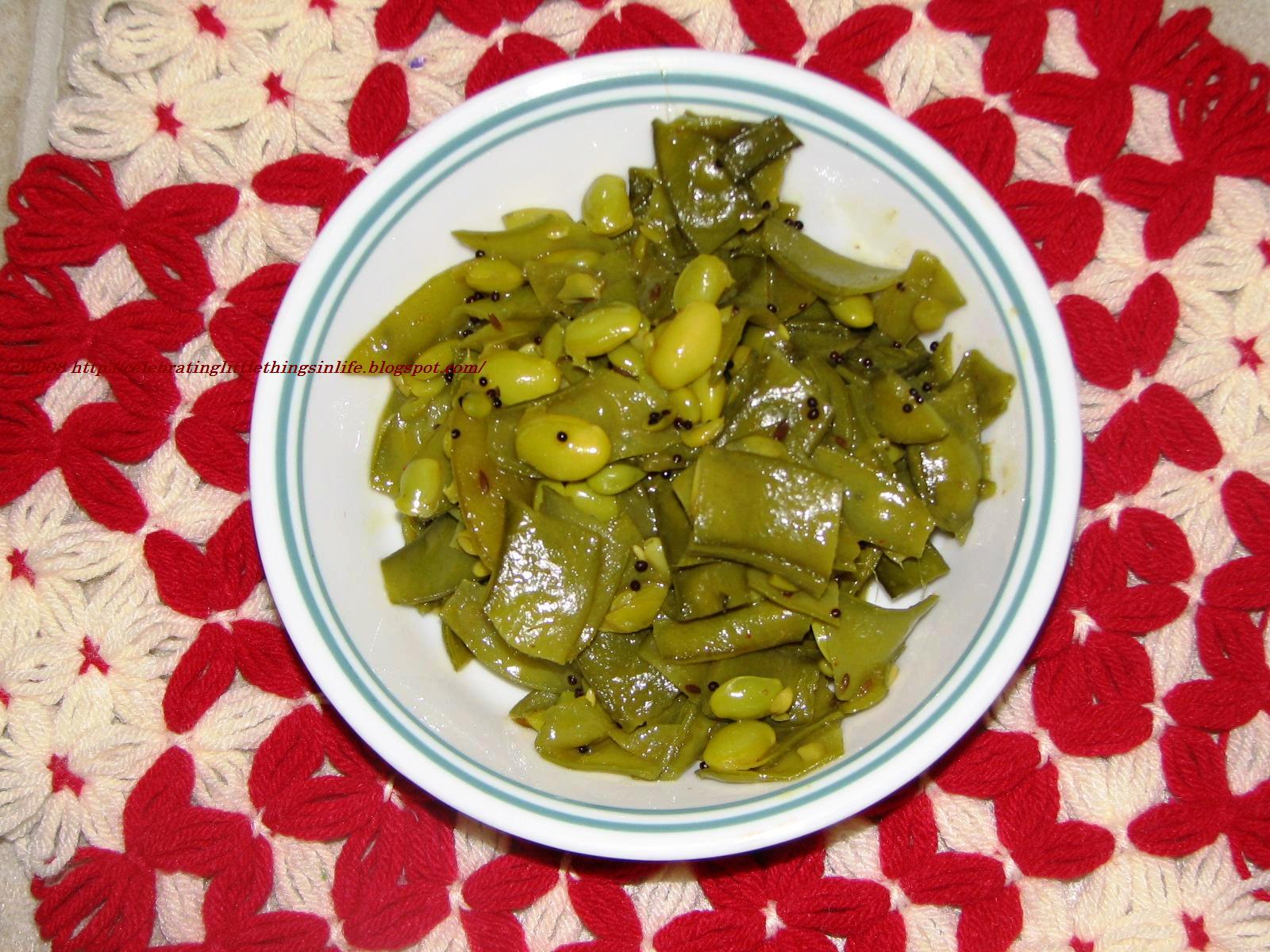 Celebrating Little Things In Life: Papdi Sabzi / Broad Beans Stir Fry