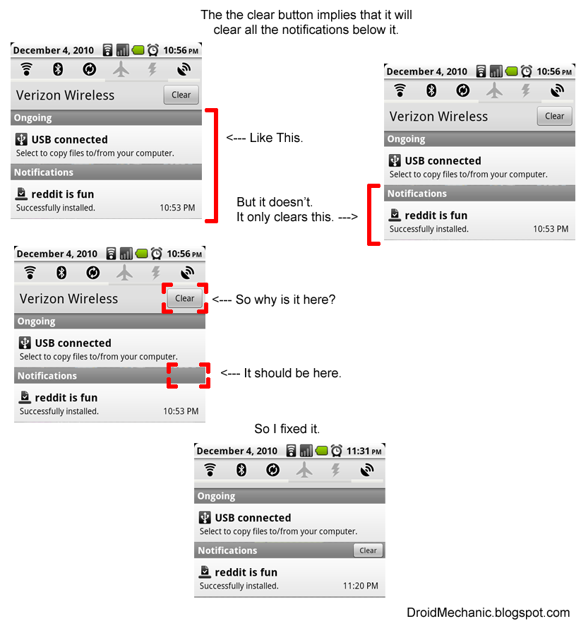 Android Anatomy: The Clear Button.