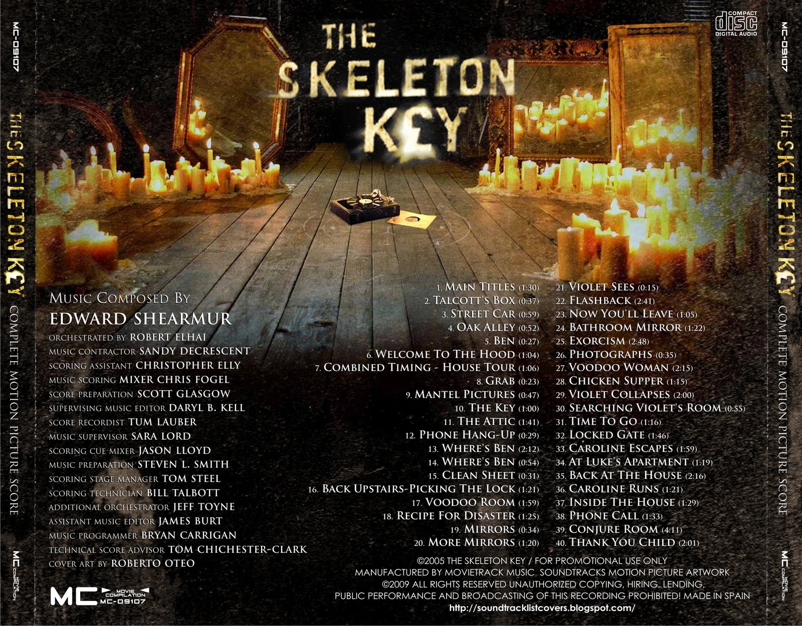 Soundtrack List Covers: The Skeleton Key Complete (Edward Shearmur)