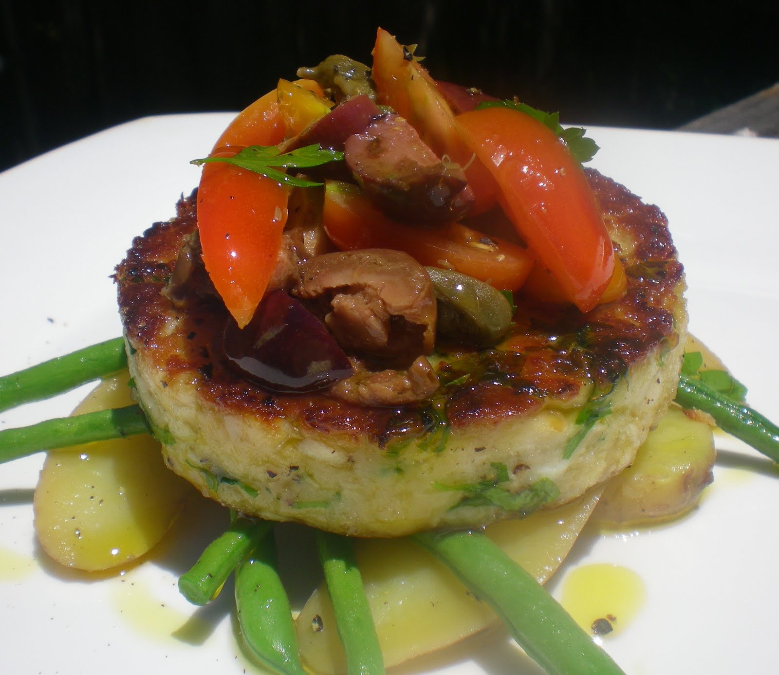 Greg's World on a Plate: Fish Cake Nicoise Style