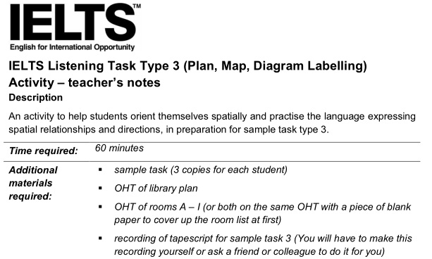 Road to English: IELTS Listening Task Type 3