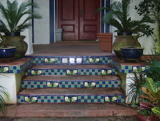 PIECE TREATIES: Talavera tile mosaic-front steps