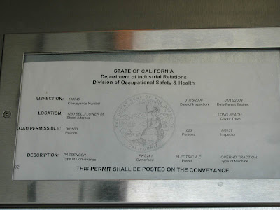 Photos at Cal State Long Beach: Expired elevator permits