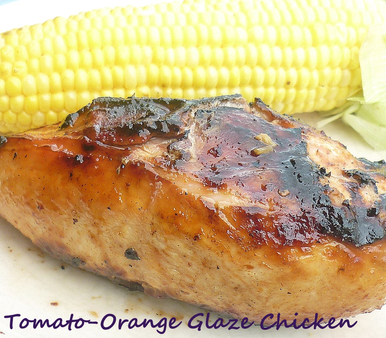 Split Chicken Breast with Orange-Tomato Glaze - Sprinkled with Flour