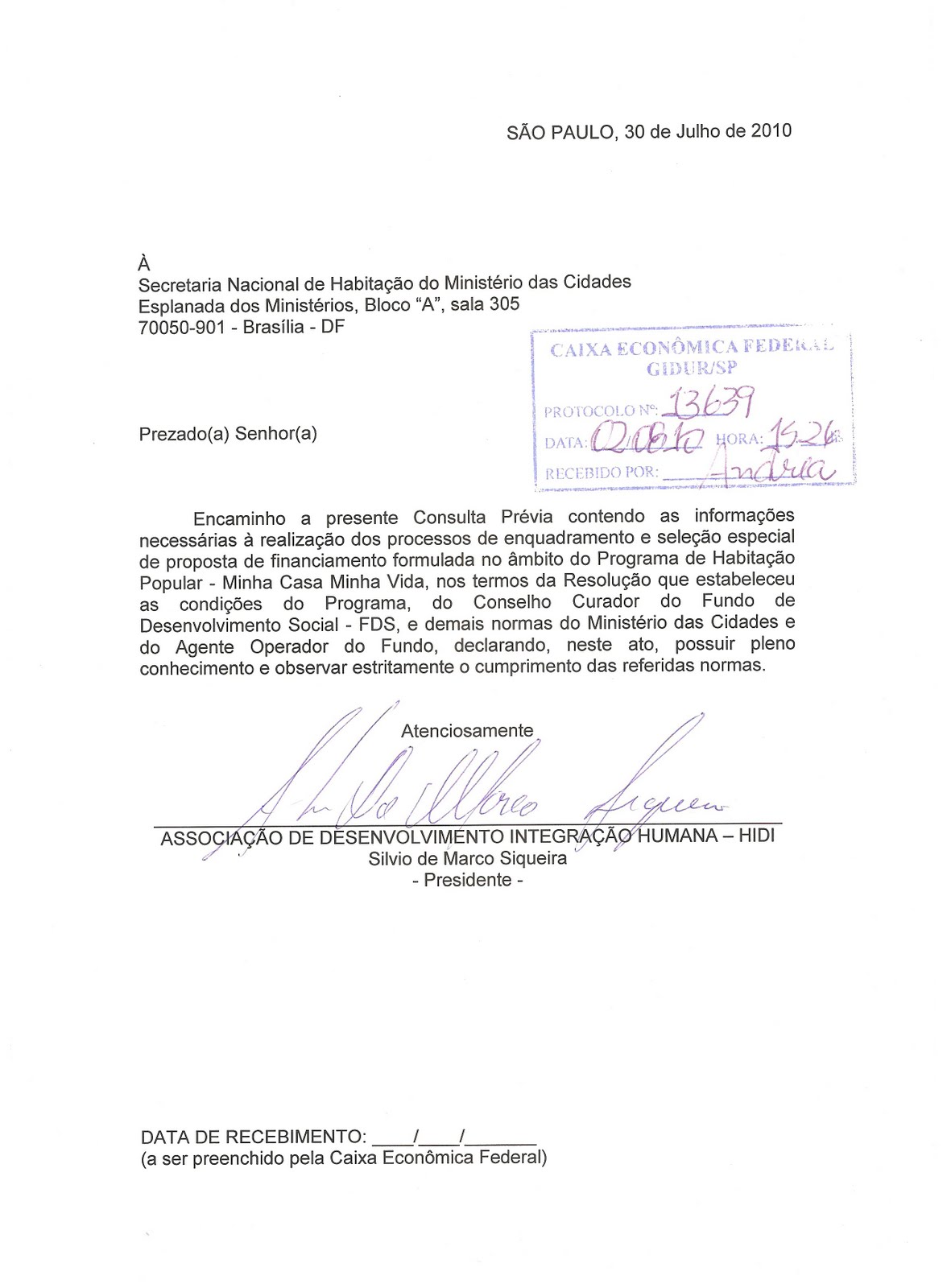 HIDI - Projeto Edward: Entrega do Projeto a CEF - GIDUR/SP