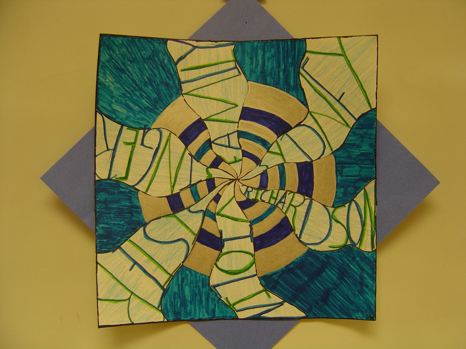 SINKING SPRINGS ART: 6th Grade Radial Name Renderings