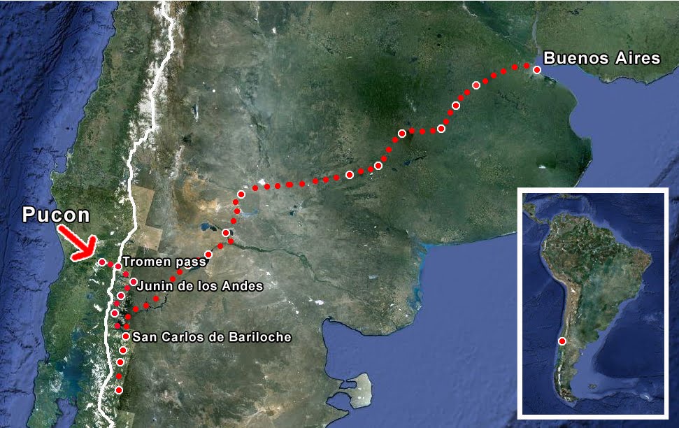 the bicycle diaries: Pucon, Chile - Seven lakes and a volcano