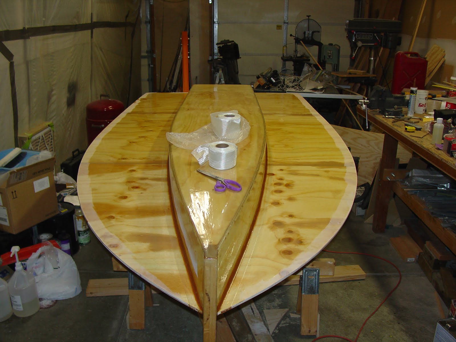 Todd's Mini-Tug Boat Building Journal: Keel Taped to Bottom