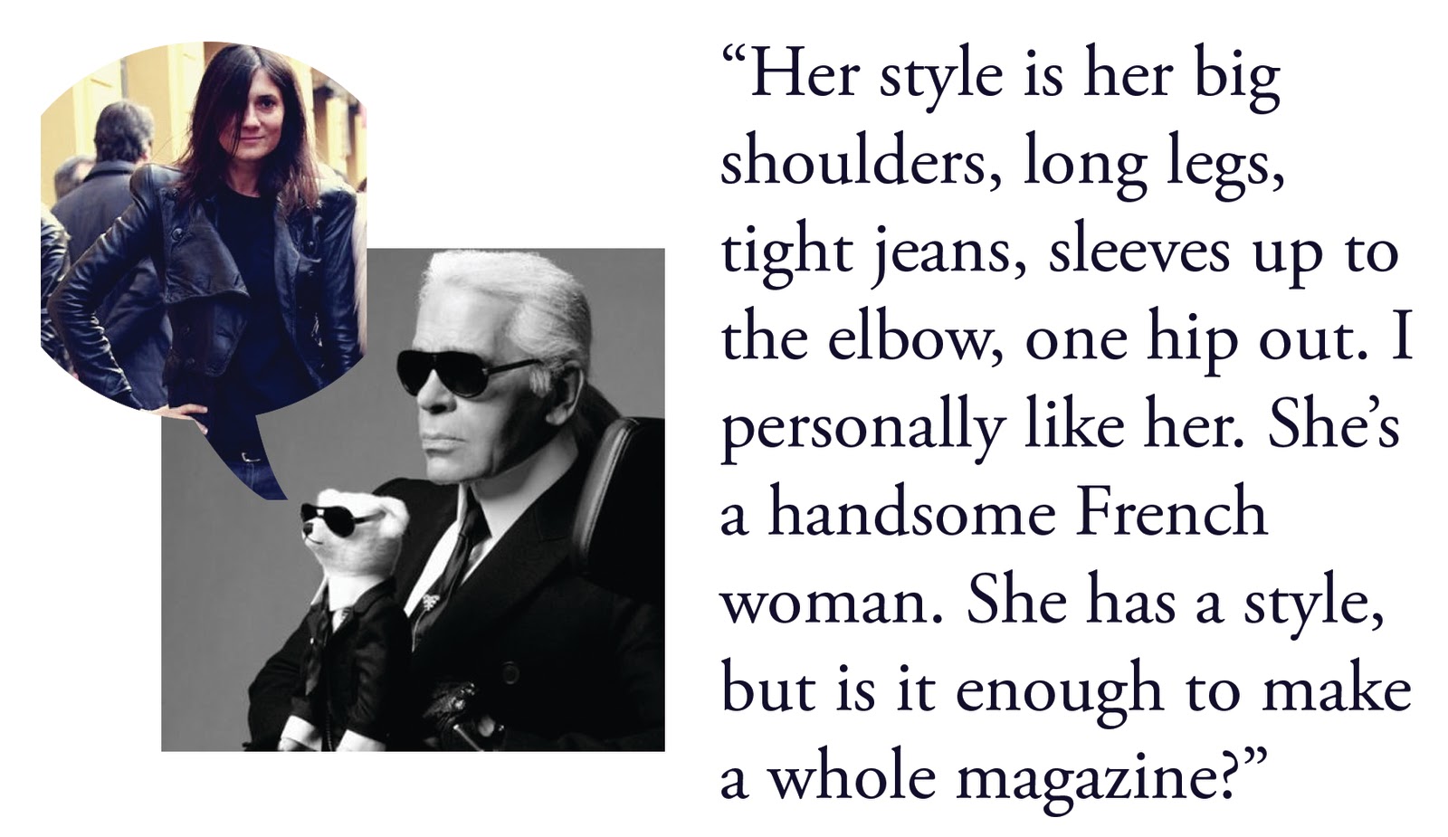 Quote of the day: Karl Lagerfeld on Emmanuelle Alt - Emily Jane Johnston