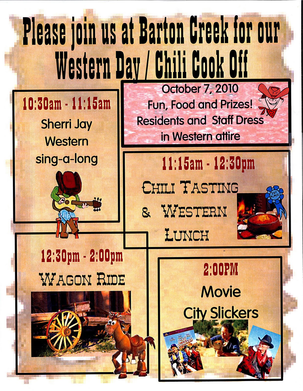 Barton Creek Assisted Living: Themed Day - Western / Chili Cook Off ...