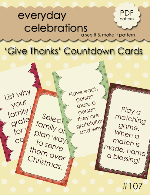 Everyday Celebrations: 'Give Thanks' Thanksgiving Countdown Caldendar ...