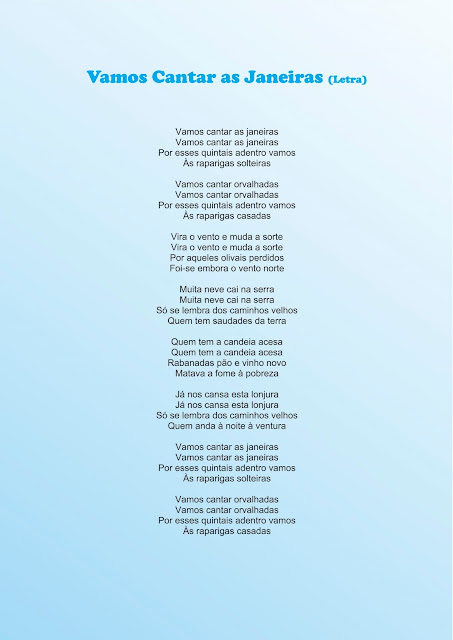 Koisas da Kris: Letra Tradicional das Janeiras