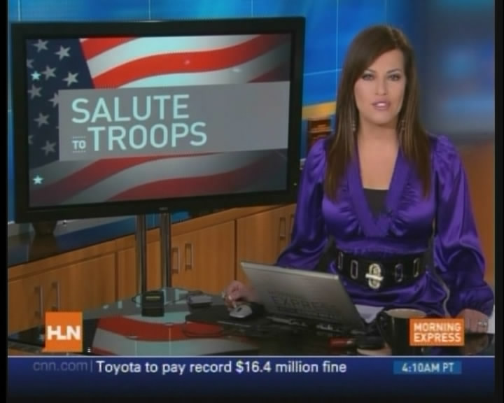 Ladies in Satin Blouses: robin meade - purple satin dress