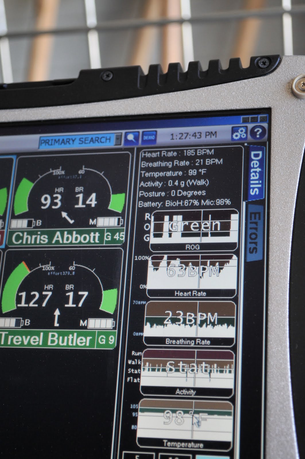 Physiological Status Monitoring Tested by Firefighters