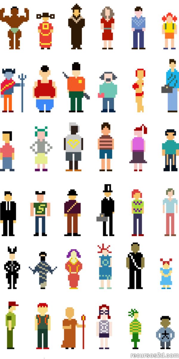 Gente Pixel (Pixel People in vector) | Recursos 2D